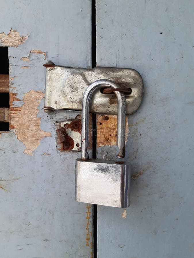 Close Up of Rusty Latch and Lock Stock Photo - Image of protection ...