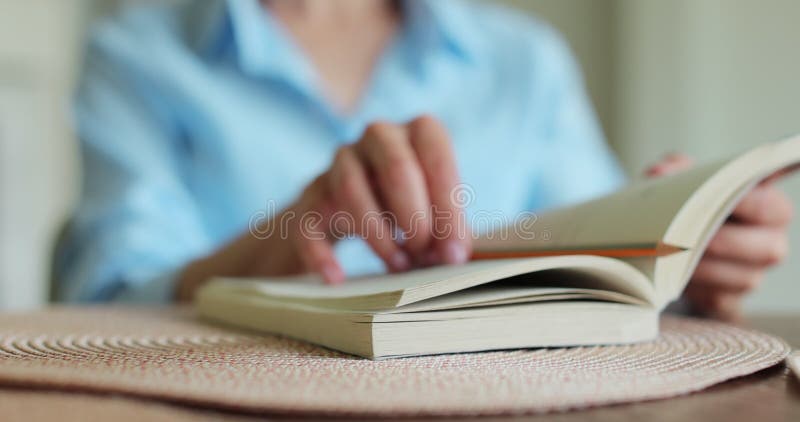 Close-up Unrecognizable Woman Reading a Book. Stock Video - Video of ...