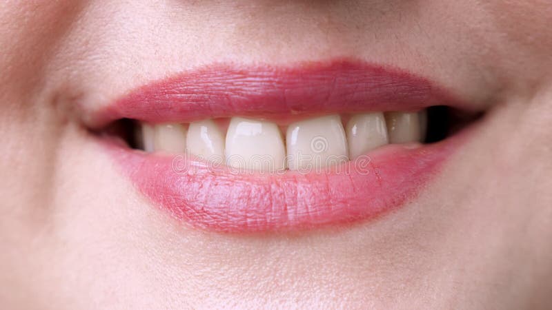 Close-up of an Unrecognizable Woman S Smile Stock Video - Video of ...