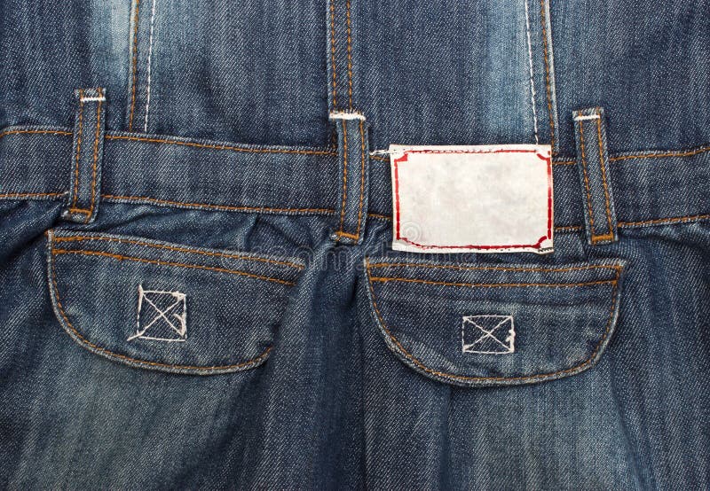 Close Up Up of Blue Jeans Pockets and Label Stock Image - Image of ...