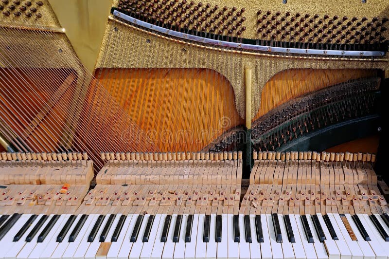 Inside a grand piano stock photo. Image of details, keys - 13595148