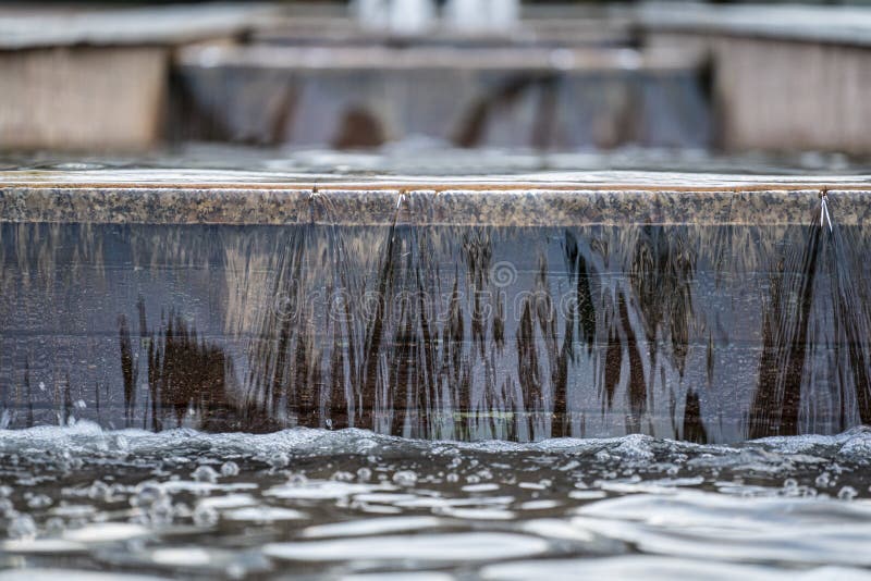 Close Up of Urban Water Stream from a Fountain Stock Photo - Image of ...
