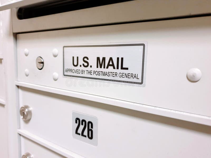 Close Up of US Mail Mailbox Oblique View Stock Image - Image of office ...