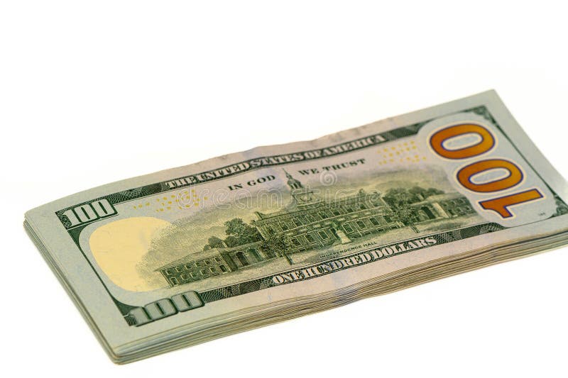 One Hundred Dollars Background. Back Side of Banknotes Stock Photo ...