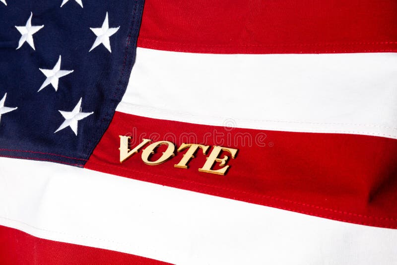 Close Up of the USA Flag with Letters Vote Stock Photo - Image of ...