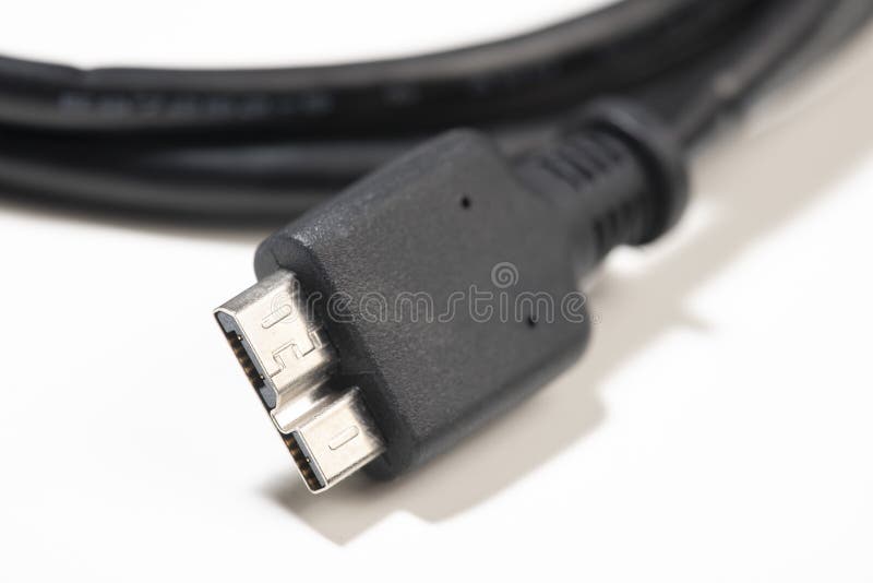 USB cable plug stock photo. Image of white, black, close - 163270426
