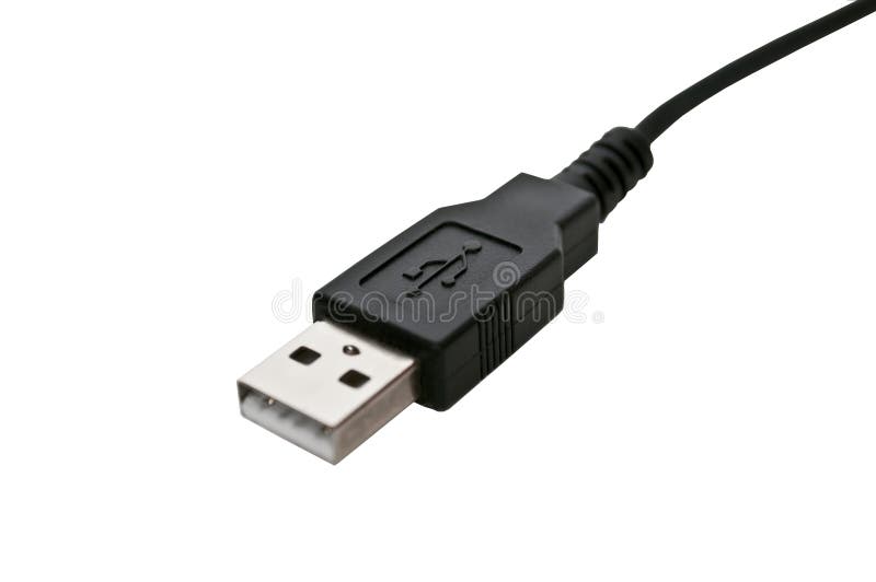 Close Up of USB Cable Isolated on White Stock Photo - Image of plug ...