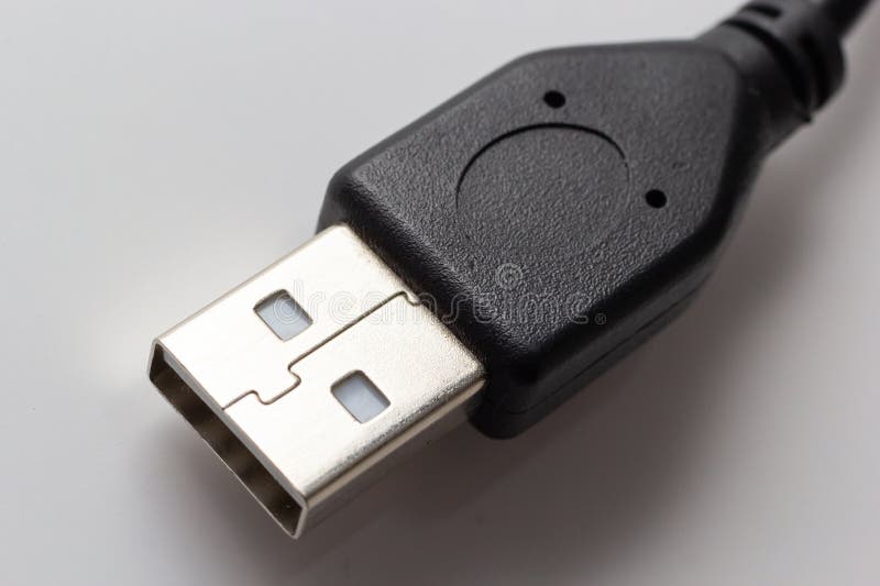 Close Up of USB Cable on White Background. Data Transfer Technologies ...