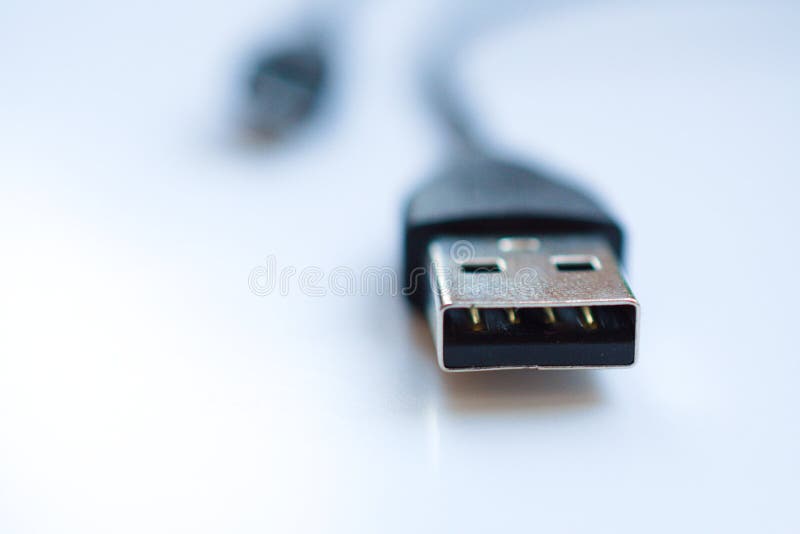Close-up of a USB Connection Stock Image - Image of cord, object: 165381279