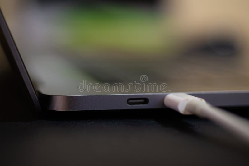 Close Up USB Port on Blur Background Stock Image - Image of plastic ...