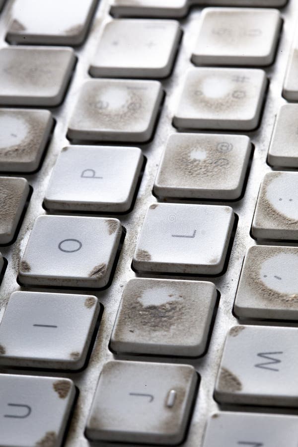 Close Up on a Dirty Used Computer Keyboard Stock Image - Image of ...
