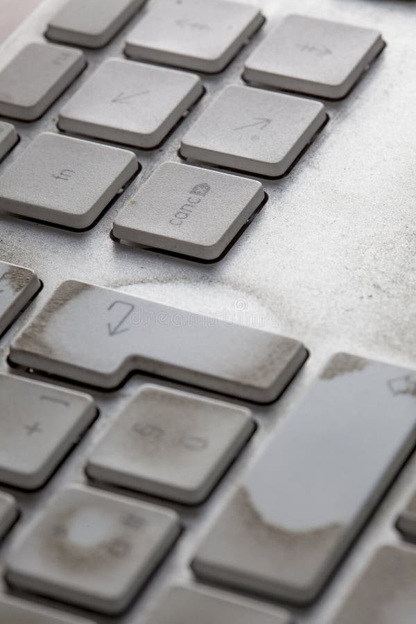 Close Up on a Dirty Used Computer Keyboard Stock Image - Image of ...