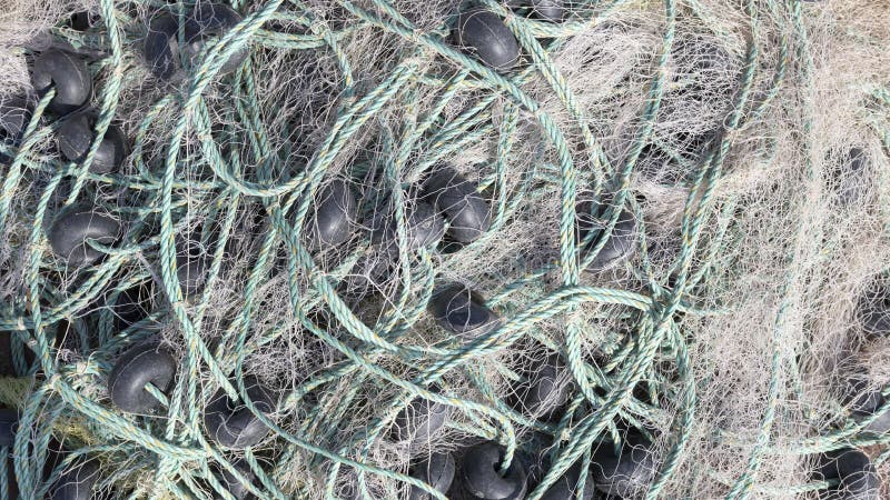 Close-up of Used Fishing Nets. Stock Image - Image of netting ...