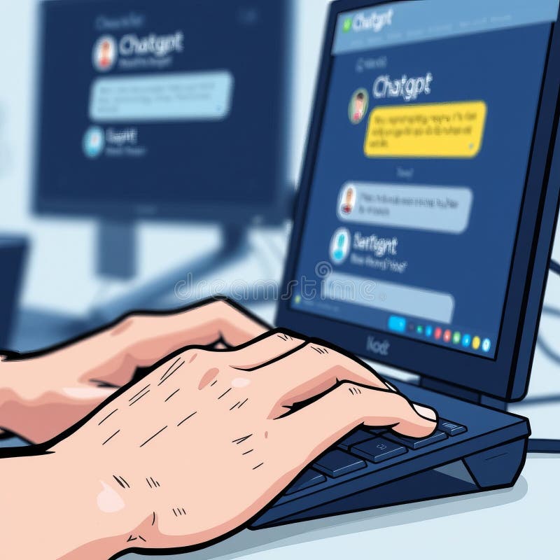 Close-up of a User S Hands Typing on a Computer Keyboard Against a ...