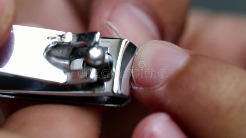 Close Up Using Nail Clippers To Cut Fingernails Stock Footage - Video ...