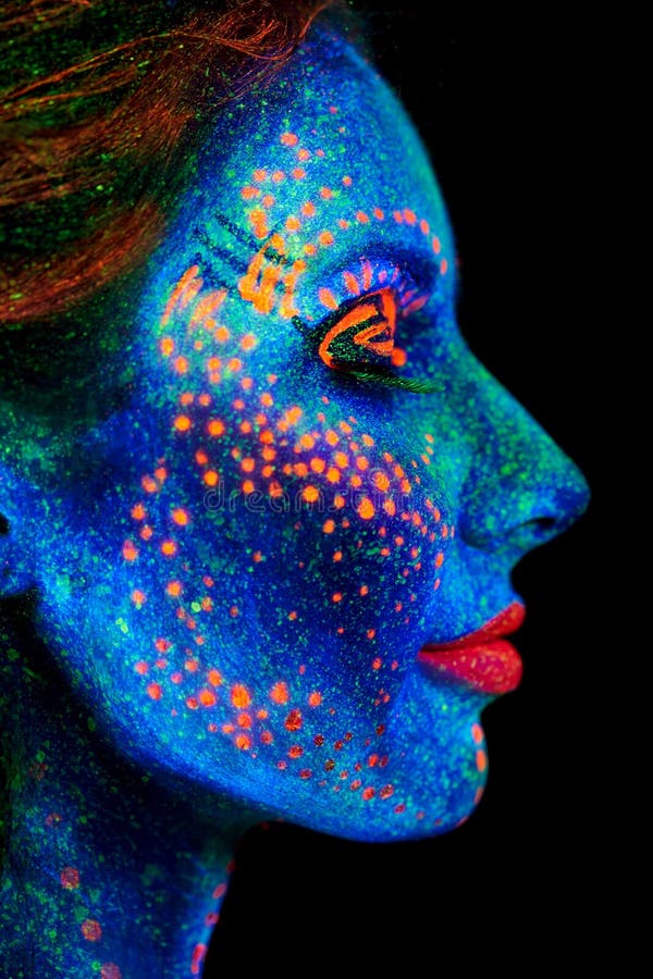 Close up UV portrait stock image. Image of beautiful - 69080113