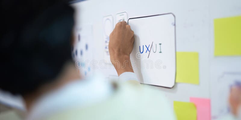 Ux Developer and Ui Designer Presenting Mobile App Interface Design on ...