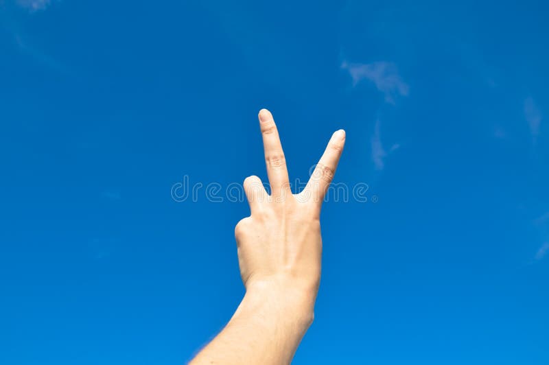 Gesture Of Hand, Meaning Victory Stock Image - Image of skin, close ...