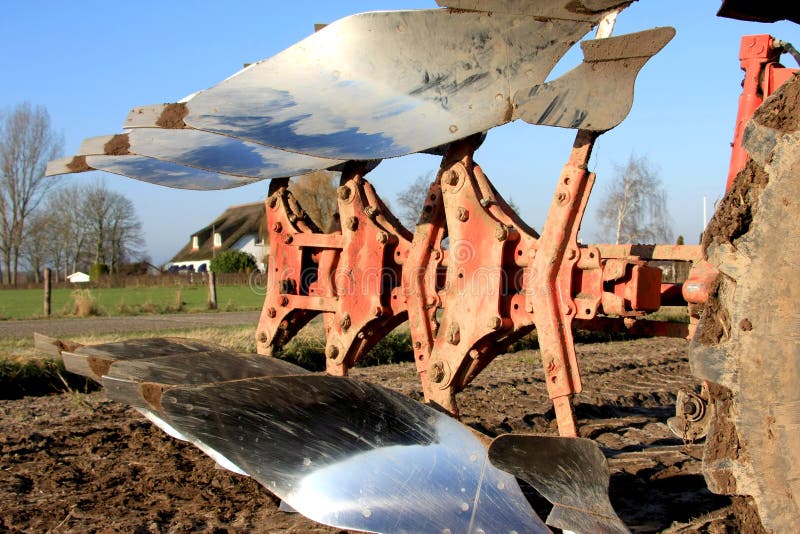 Close-up van een ploeg stock foto. Image of landbouwgrond - 4124272