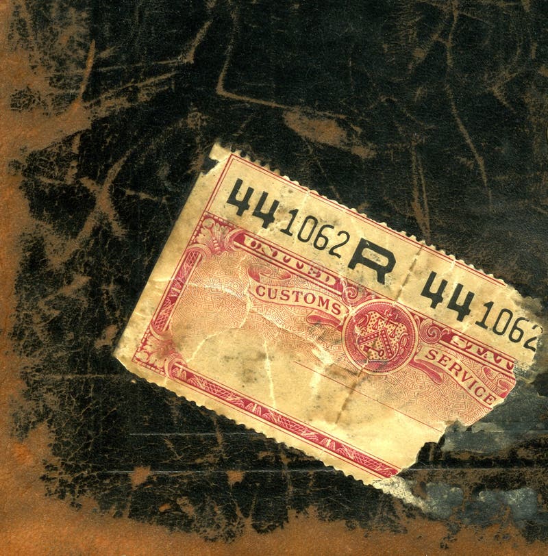 Close-up Van Een Sticker Van De Douane Van De Jaren '20V.S Redactionele ...