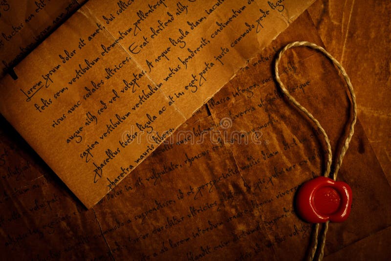 Close-up Van Oude Brieven Met Wasverbinding Stock Foto - Image of ...