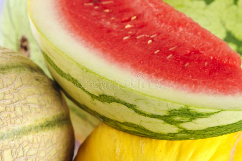 Close-up Van Verschillende Meloenen. Stock Foto - Image of vers, ronde ...