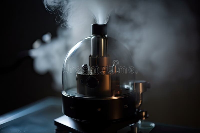 Close-up of a Vaporizer, with Smoke and Steam Rising from the Device ...