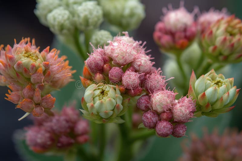 Close-up of a Variety of Buds in Bloom, with Different Textures and ... Close-up of a Variety of Buds in Bloom, with Different Textures and ...