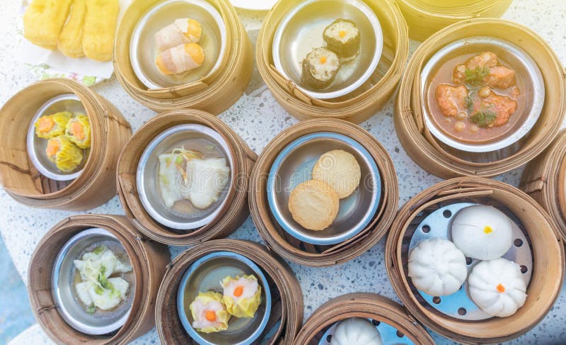 Variety Dim Sum in Bamboo Basket Stock Image - Image of chinese, asian ...