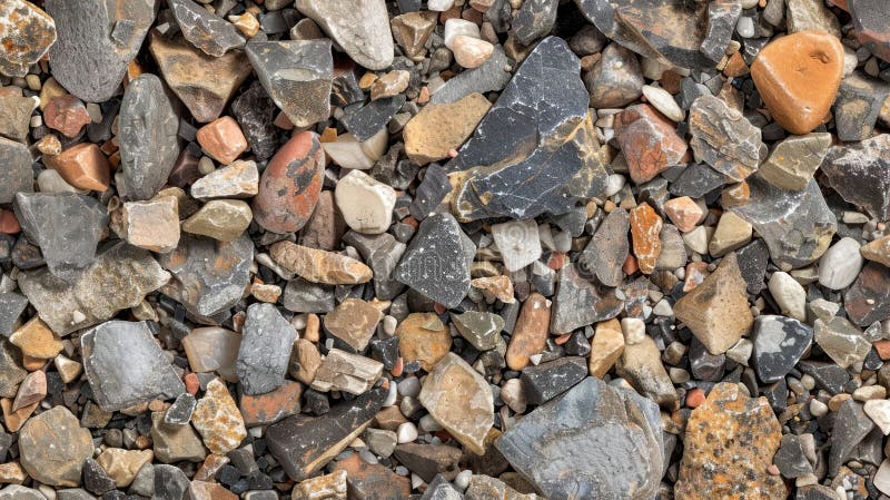 A Close-up of a Variety of Rocks and Pebbles of Different Sizes and ...