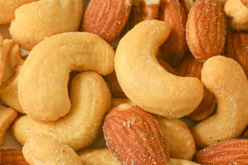 Close-up of a Variety of Salted Nuts Stock Photo - Image of salt, food ...