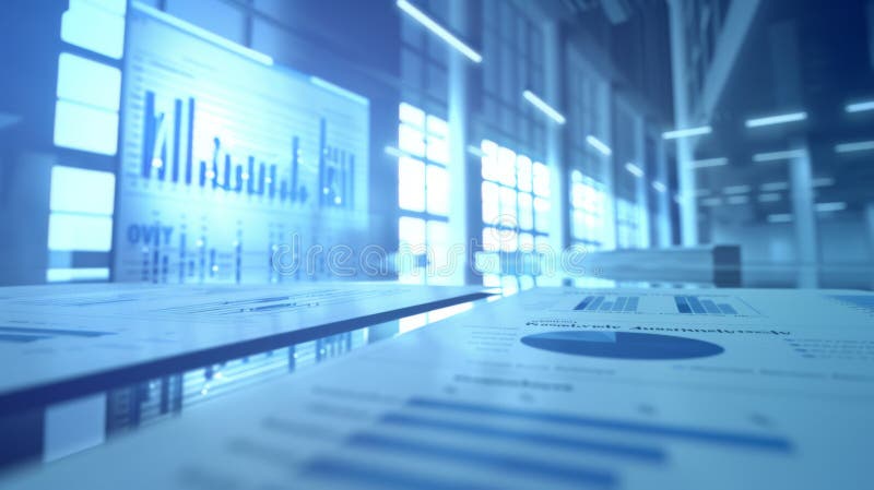 Close-up of Various Business Charts and Graphs Laid Out on a Table ...