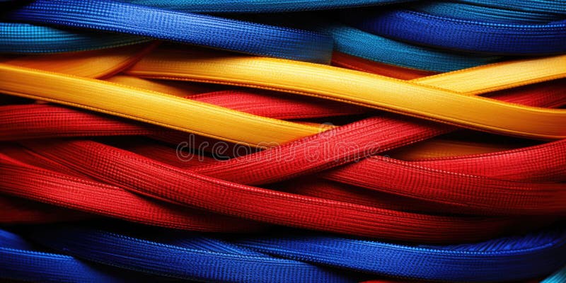 Close Up of Various Colored Ropes, Perfect for Backgrounds or Textures ...