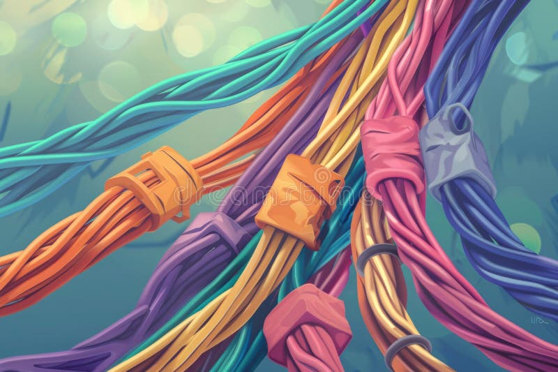 A Close-up of Various Colored Wires Joined Together Stock Photo - Image ...