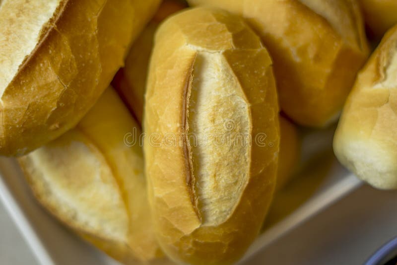Close Up of Various French Breads, Typical Brazilian Bread Stock Photo ...