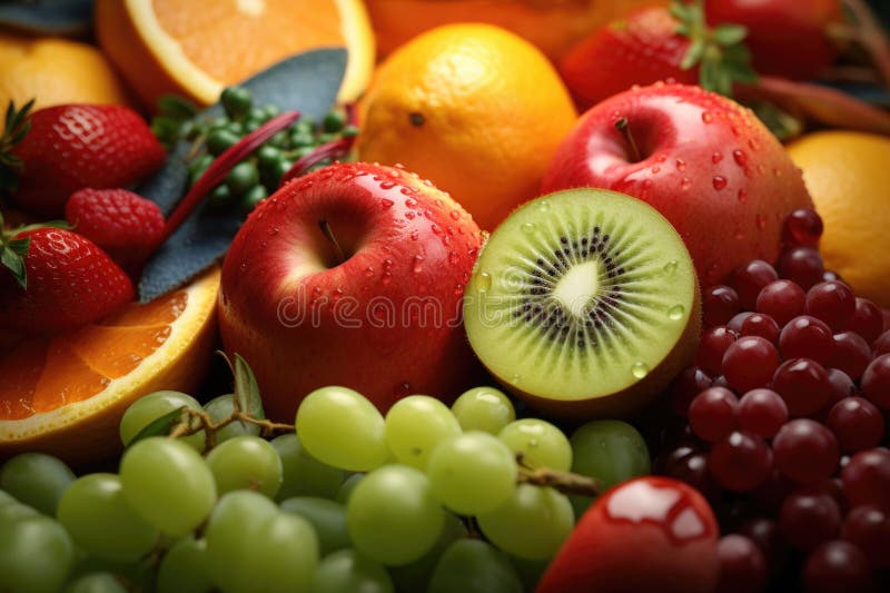 A Close-up of Various Fruits Arranged Together Stock Image - Image of ...