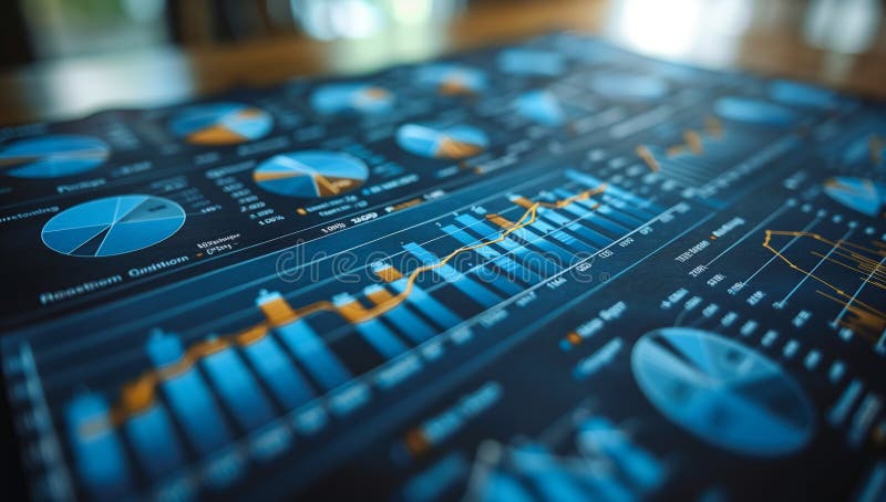 Closeup of Various Graphs and Charts Spread Out on a Table Stock Image ...