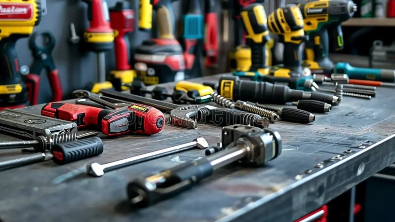 Close-up of Various Hand Tools on a Workbench Stock Video - Video of ...