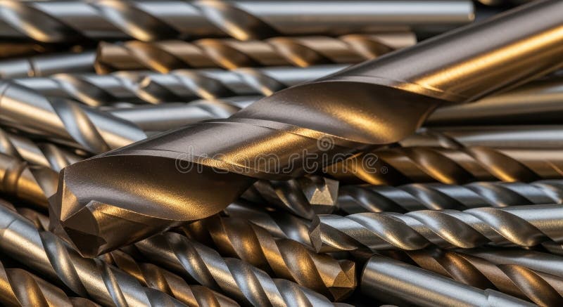 Close Up of Various Metal Drill Bits for Construction and Industrial Work Stock Illustration ...