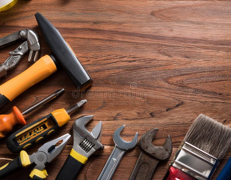 Close-Up of Various Occupation Tools Representing Different Professions ...