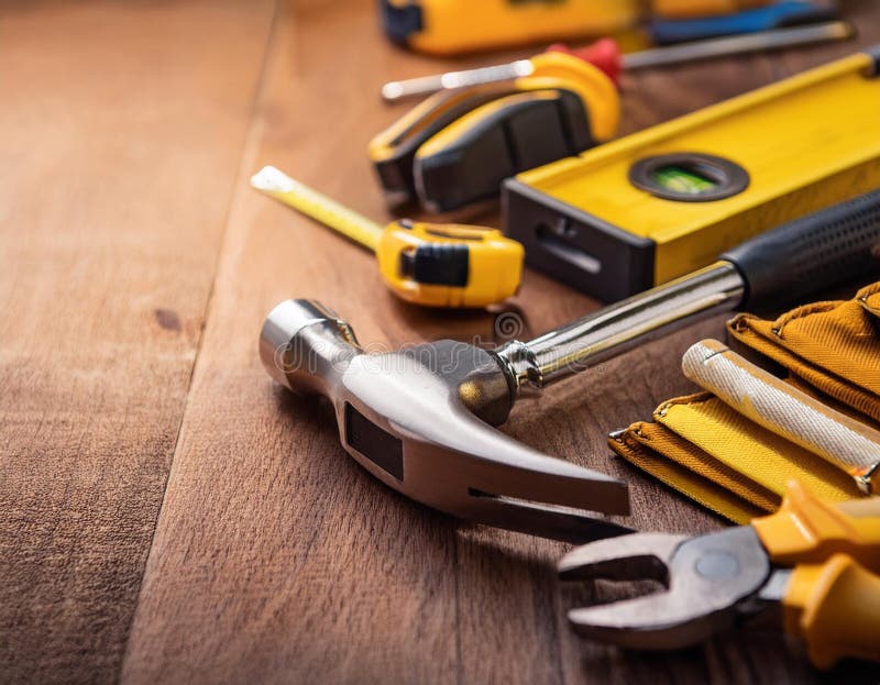 Close-Up of Various Occupation Tools Representing Different Professions ...