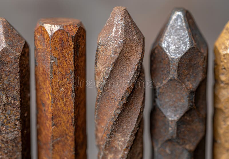 Close-up of Various Rusty Metal Tools Stock Illustration - Illustration ...