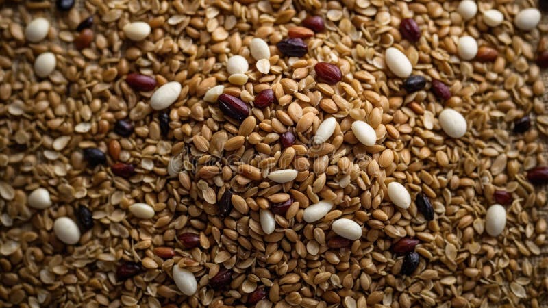 A Close-up of Various Seeds and Grains, Showcasing Their Textures and ...