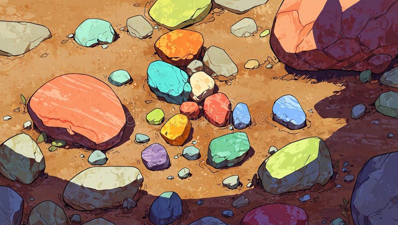 A Close-up of Various Sized and Colored Rocks in the Center of the ...