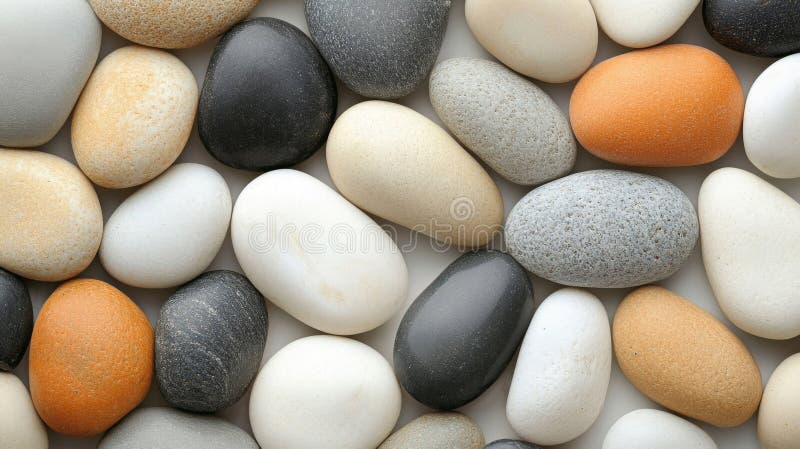 Close-up of Various Smooth River Rocks with Different Colors and ...