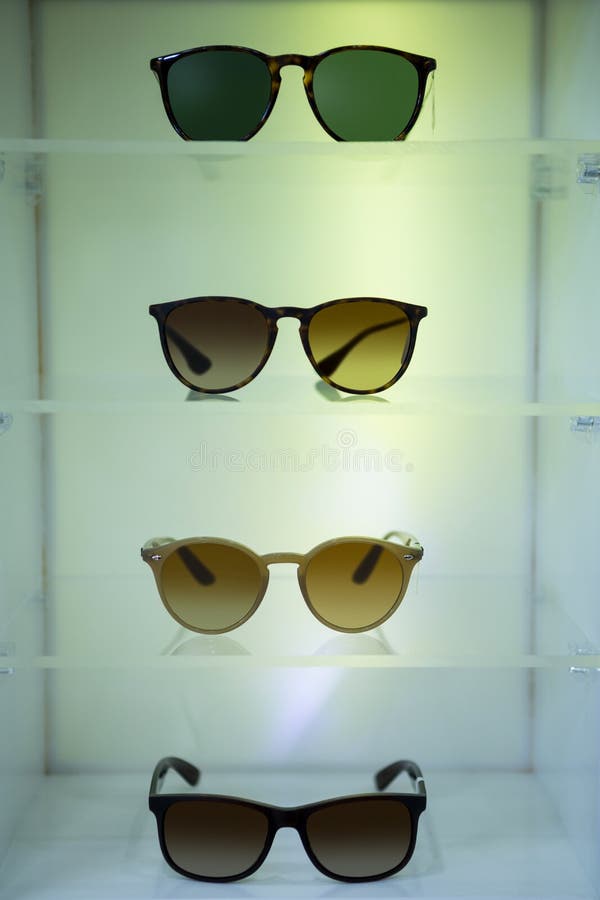 Close-up of Various Sunglasses on Display Stock Photo - Image of ...