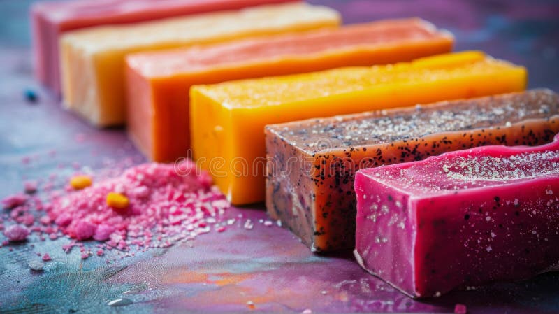 Close Up of Various Types of Soaps Stock Photo - Image of generative ...