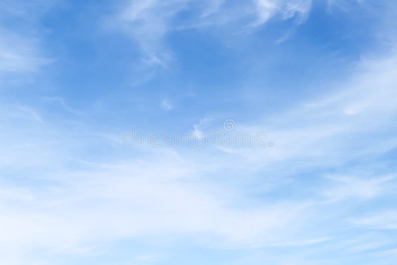 Vast Blue Sky with Light Clouds on Background Stock Image - Image of ...