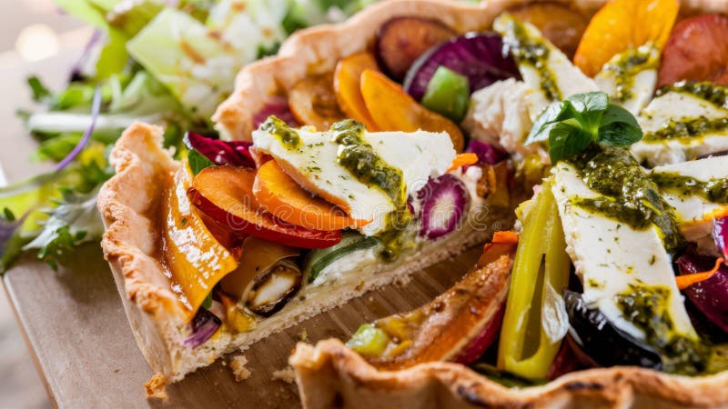 A Close Up of a Vegetable Pie with Cheese and Other Vegetables, AI ...
