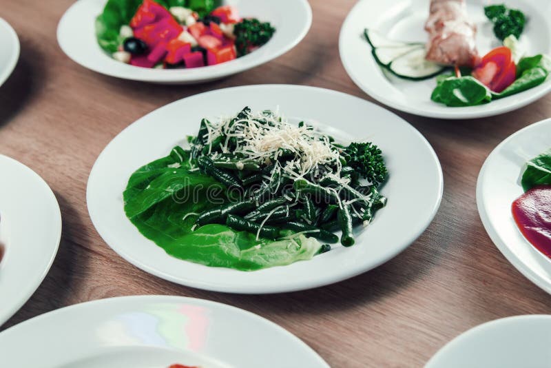 Close Up. Vegetable Snack on a White Plate Stock Photo - Image of ...